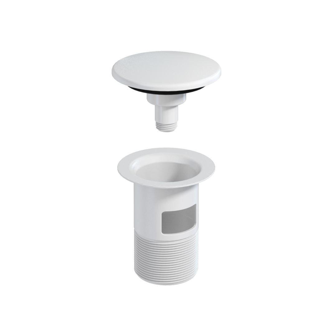 Pop-up propp med bottenventil Easy Clean, matt vit - Contura Steel